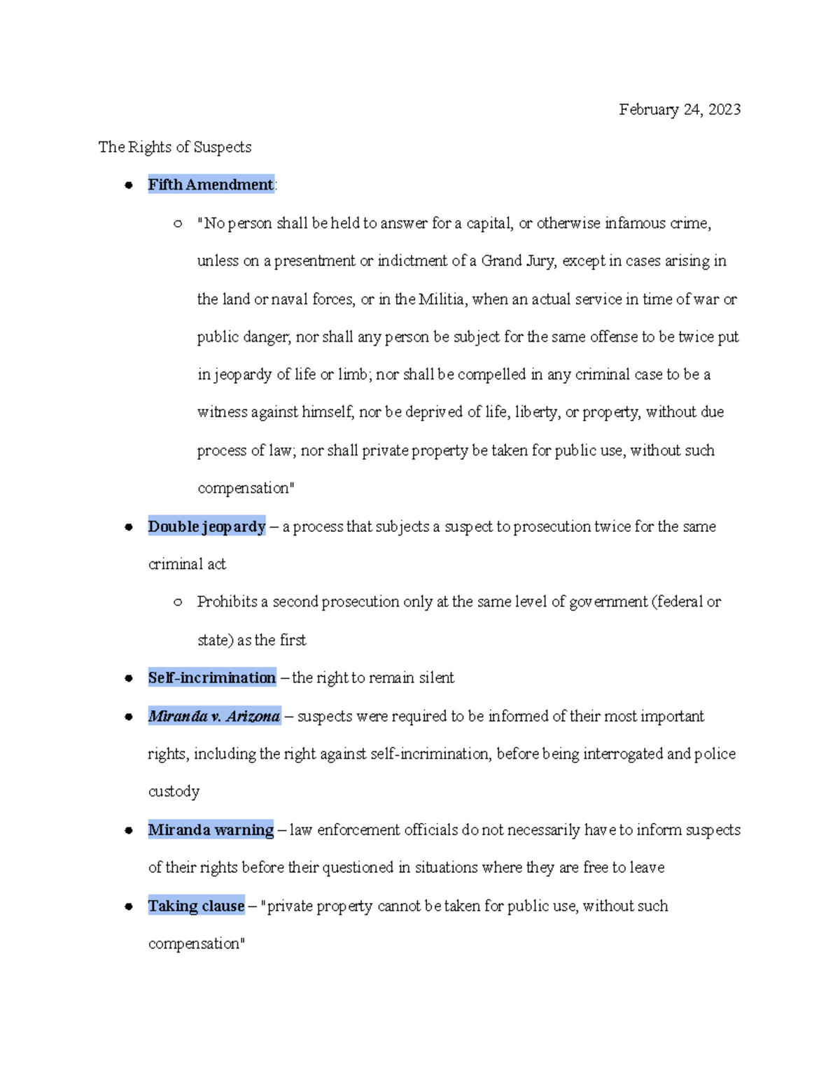 4.3 The Rights of Suspects - February 24, 2023 The Rights of Suspects ...
