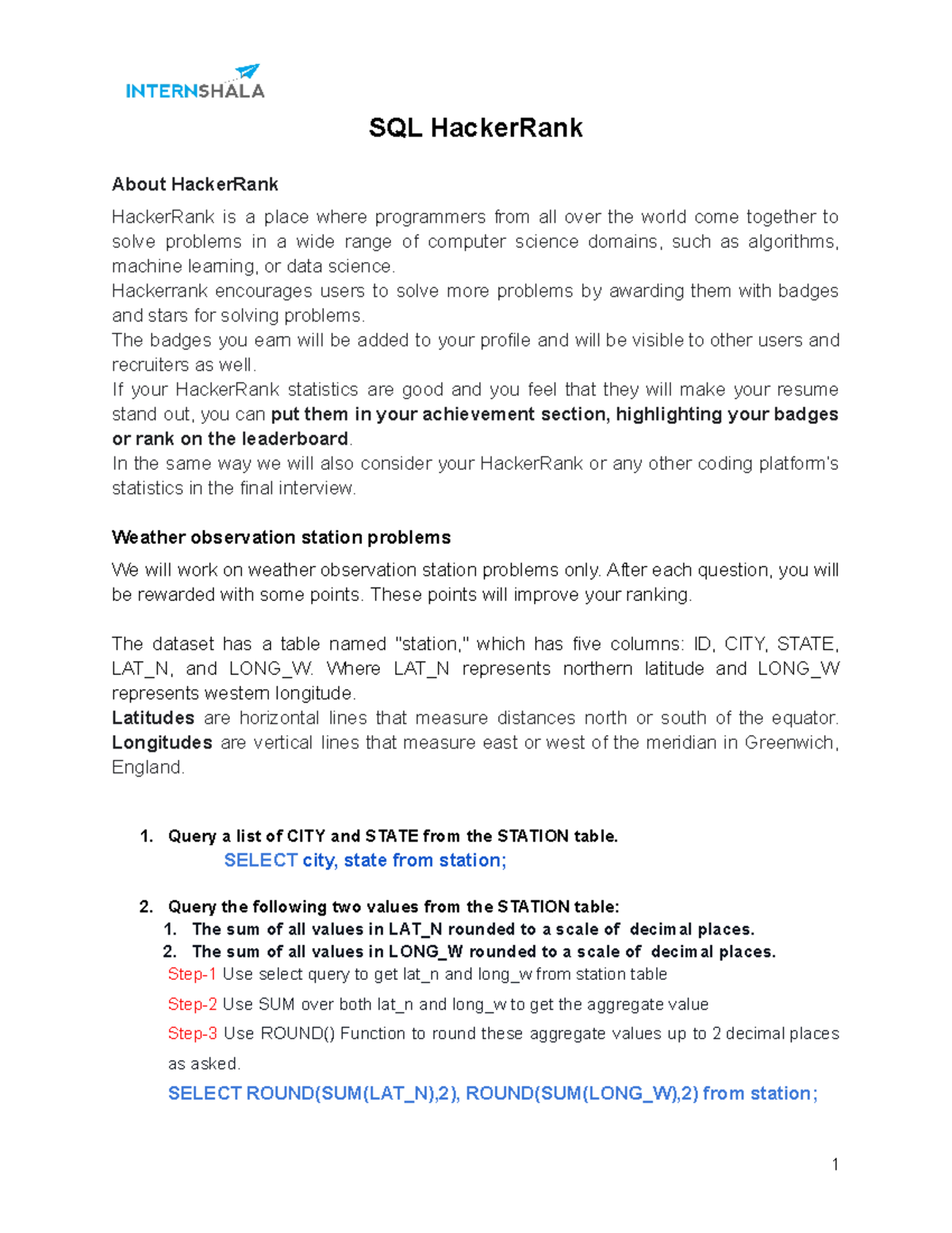 Haker Rank - This is book - SQL HackerRank About HackerRank HackerRank ...