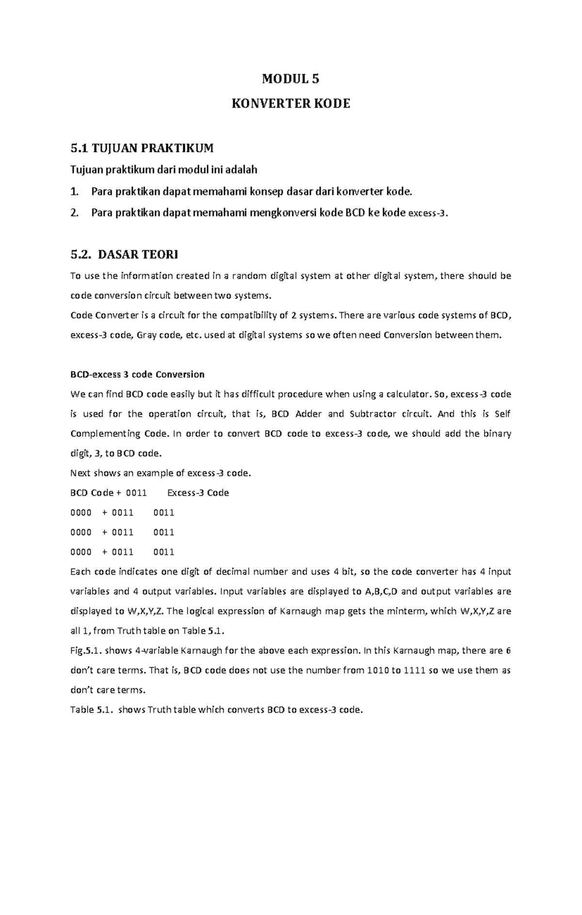 3- Modul 5 6 - Praktikum TSD - MODUL 5 KONVERTER KODE 5 TUJUAN ...