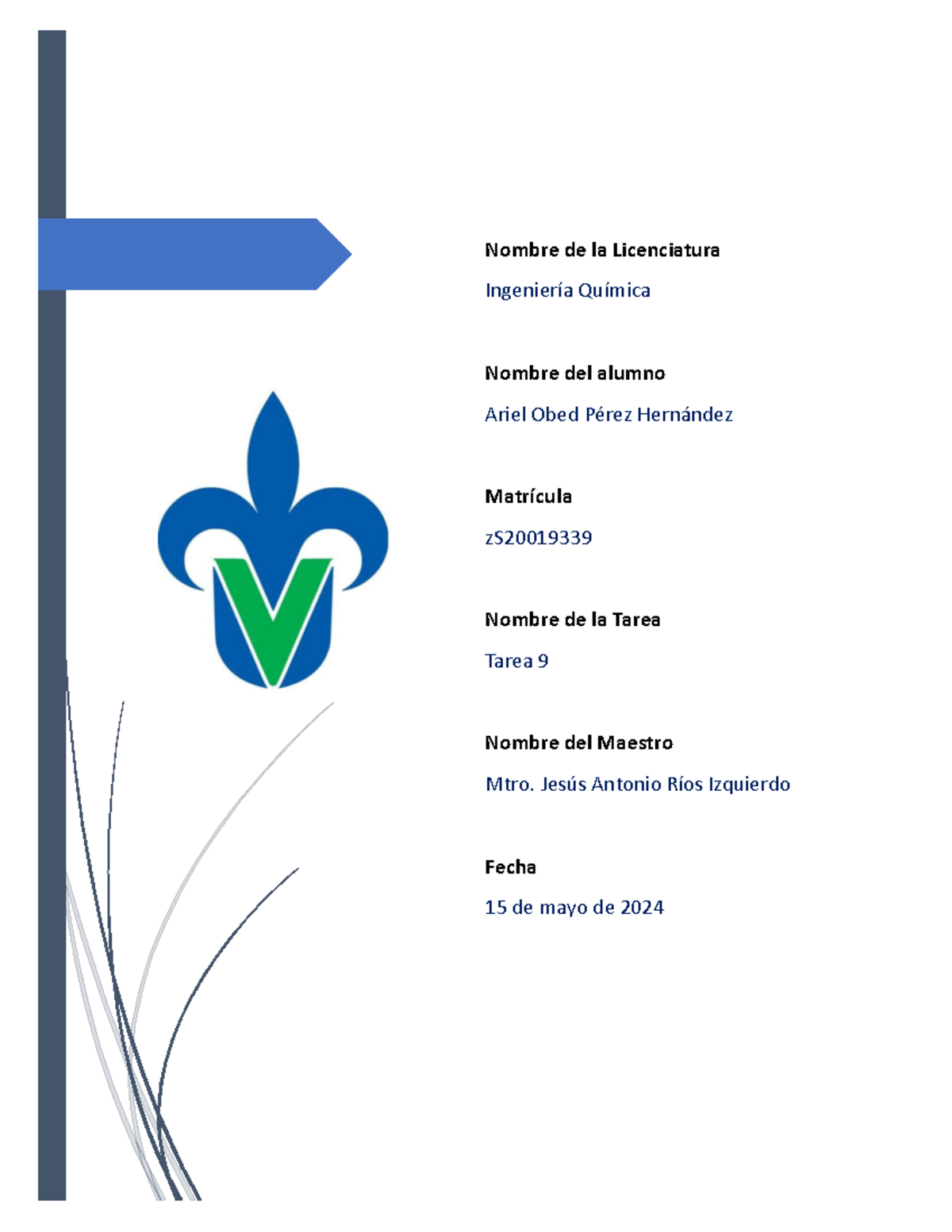 Actividad 9 simulación Obed-Pérez - Nombre de la Licenciatura Ingeniería Química Nombre del ...