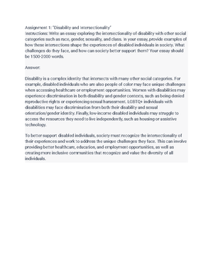 Assignment 2 Disability and the Built Environment - Assignment 2 ...