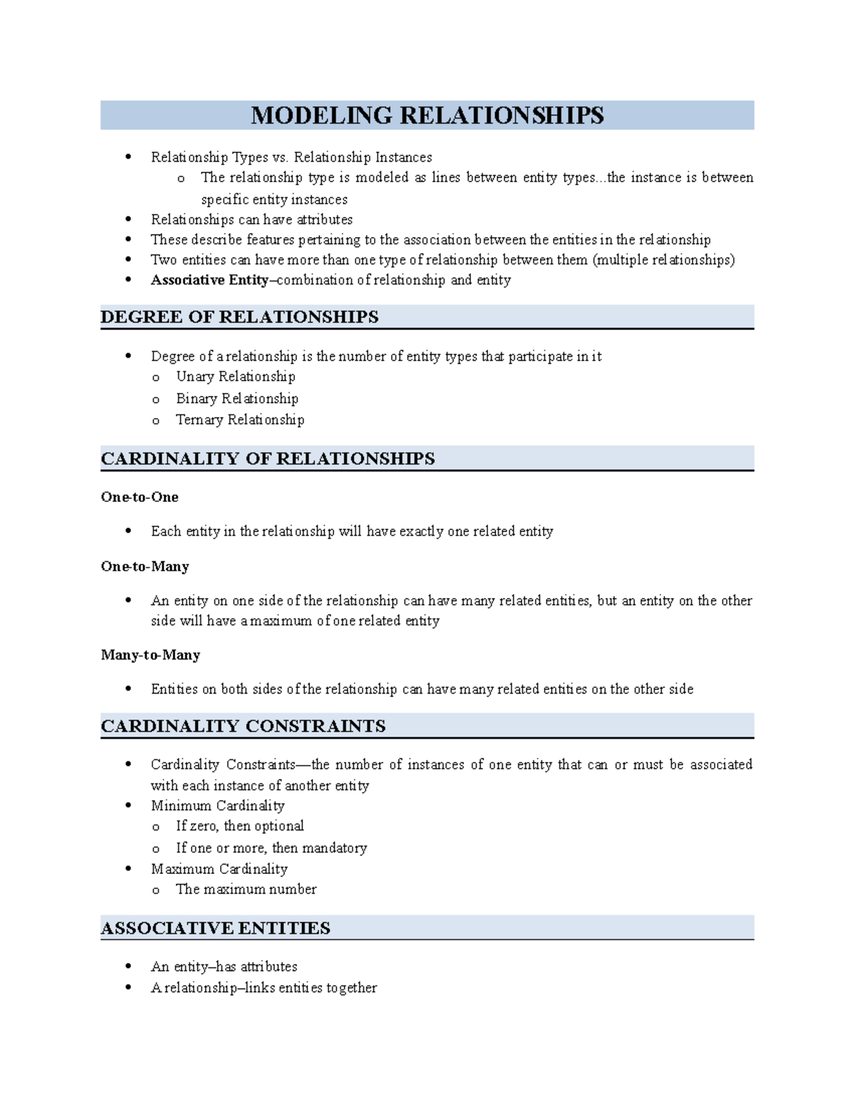 Modeling Relationships - MODELING RELATIONSHIPS Relationship Types vs ...