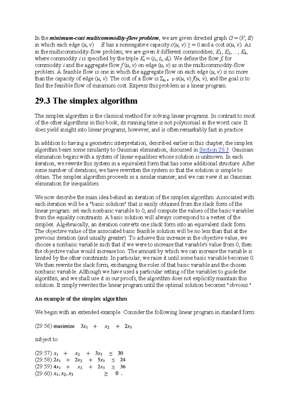 Algorithm Part 7 Linear Programming Chapter 29 In The Minimum Cost Multicommodity Flow