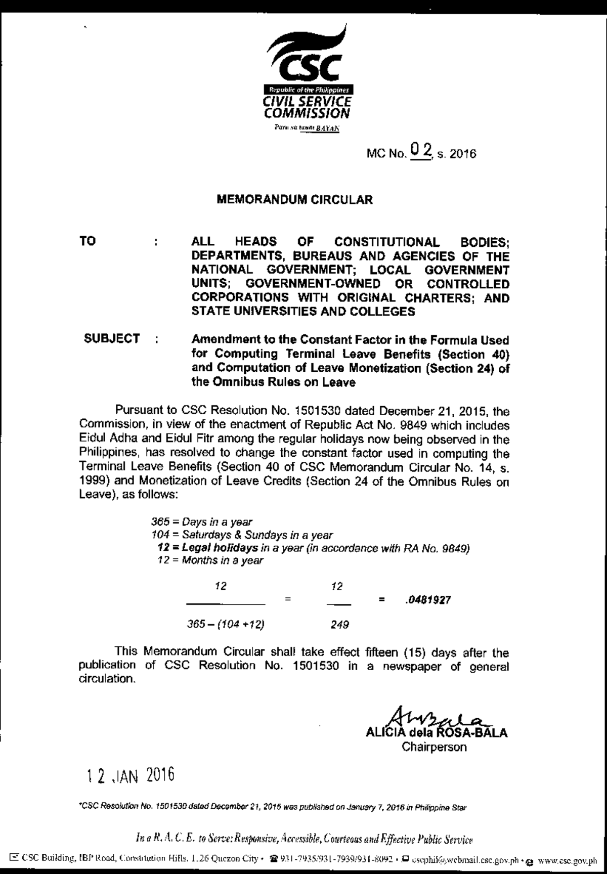 Constant Factor in Computing Terminal Leave - management - Studocu