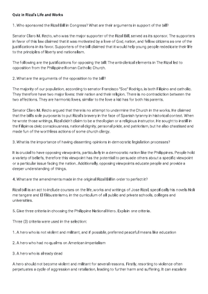 Prelim-Rizal - Prelim Exam Review Questions - Preliminary Examination ...