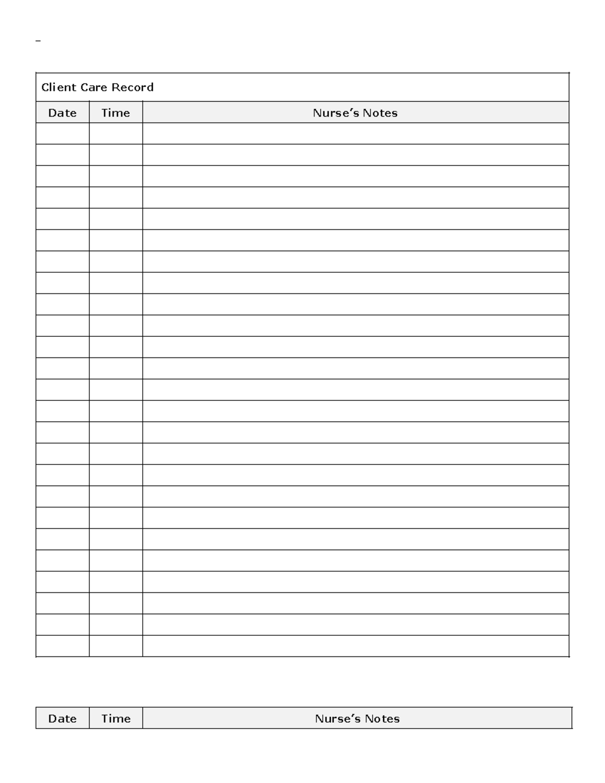 Client Care Record - none - HUCL 1401 - Client Care Record Date Time ...