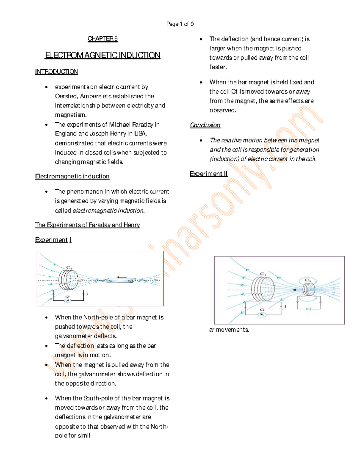 Electromagnetic Induction-1 - ####### CHAPTER 6 ELECTROMAGNETIC ...