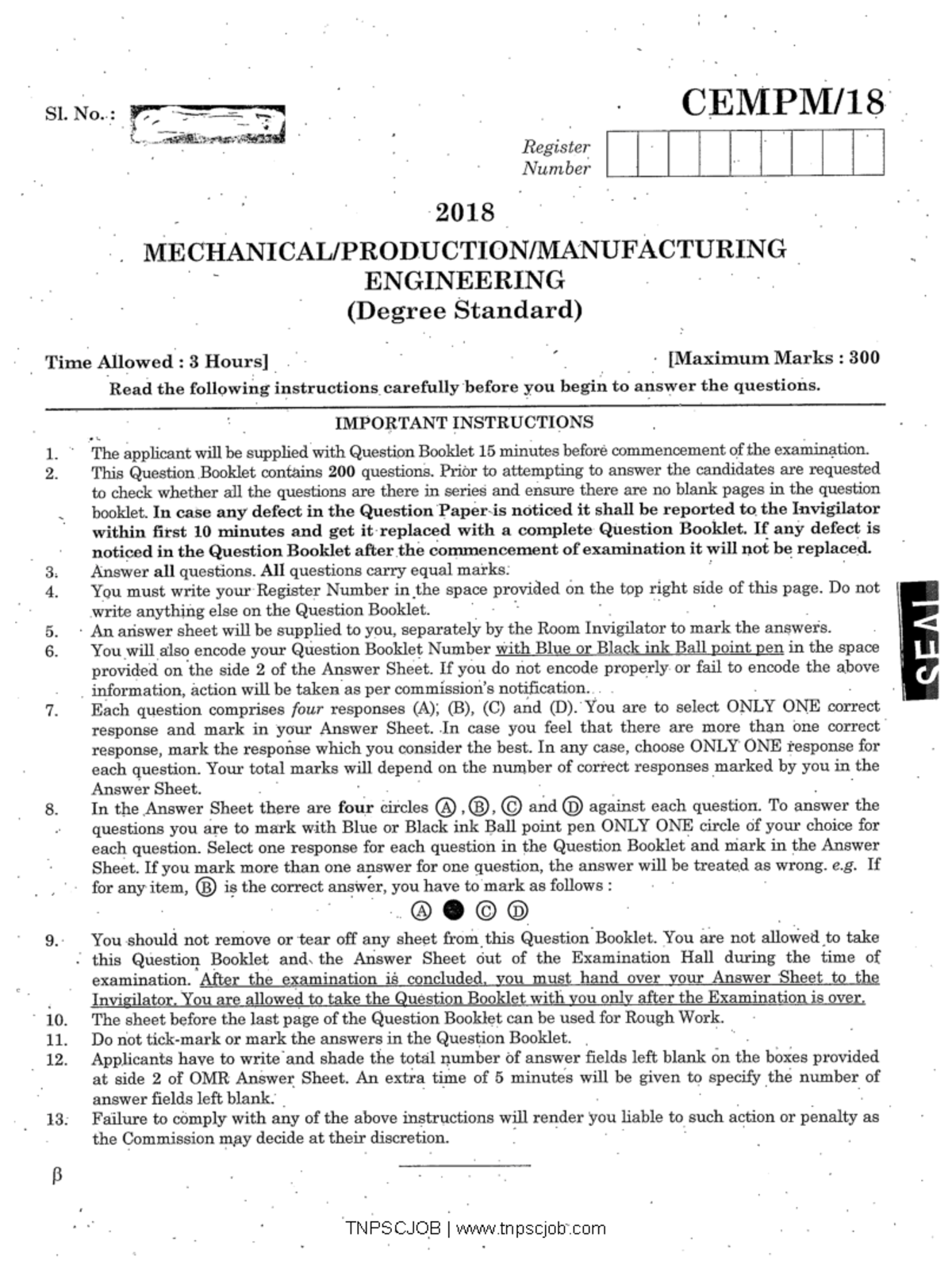 Mechanical Engineering Question Paper 2018 Degree Standard - Studocu