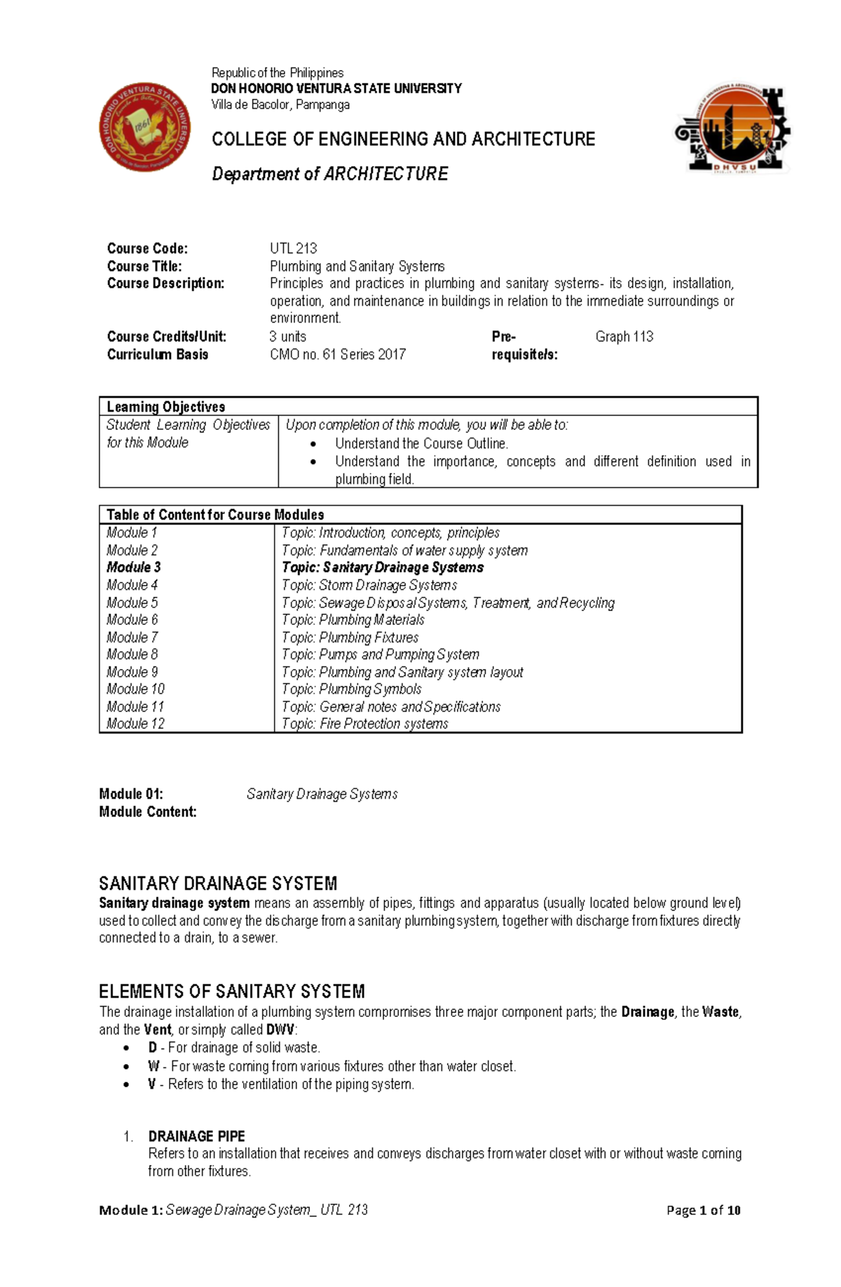 Module 03 Template Handouts UTL213 - Republic of the Philippines DON ...