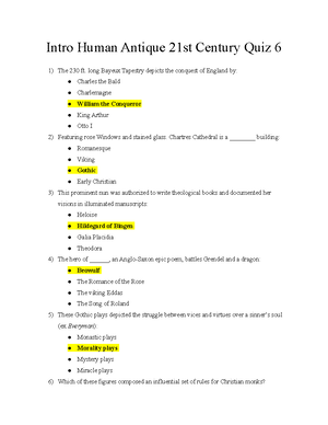 HUM 2020 Intro Human Antique 21st Century Quiz #14 - HUM 2020: Intro ...