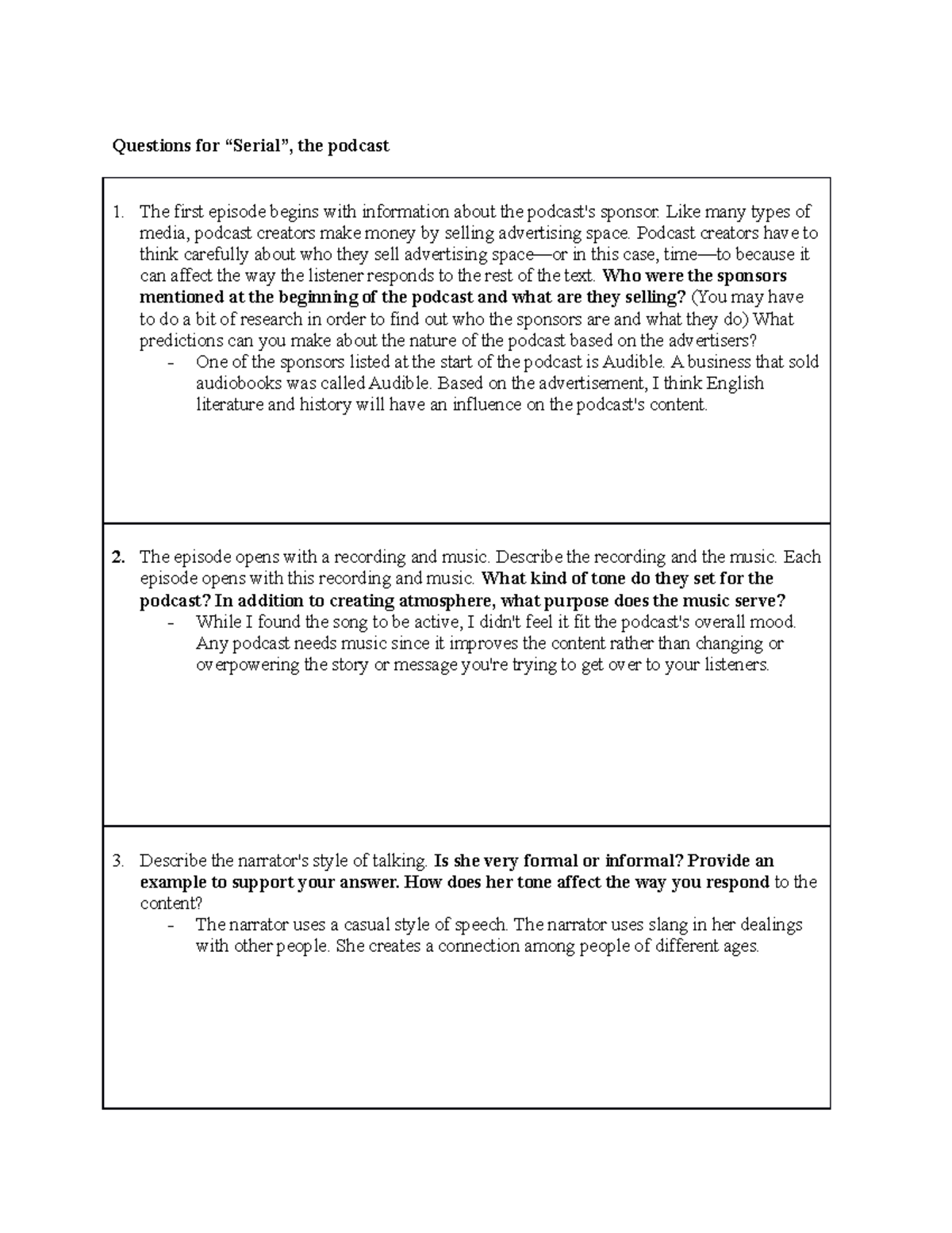 Serial+podcast - Serial Podcasts questions - Questions for “Serial ...
