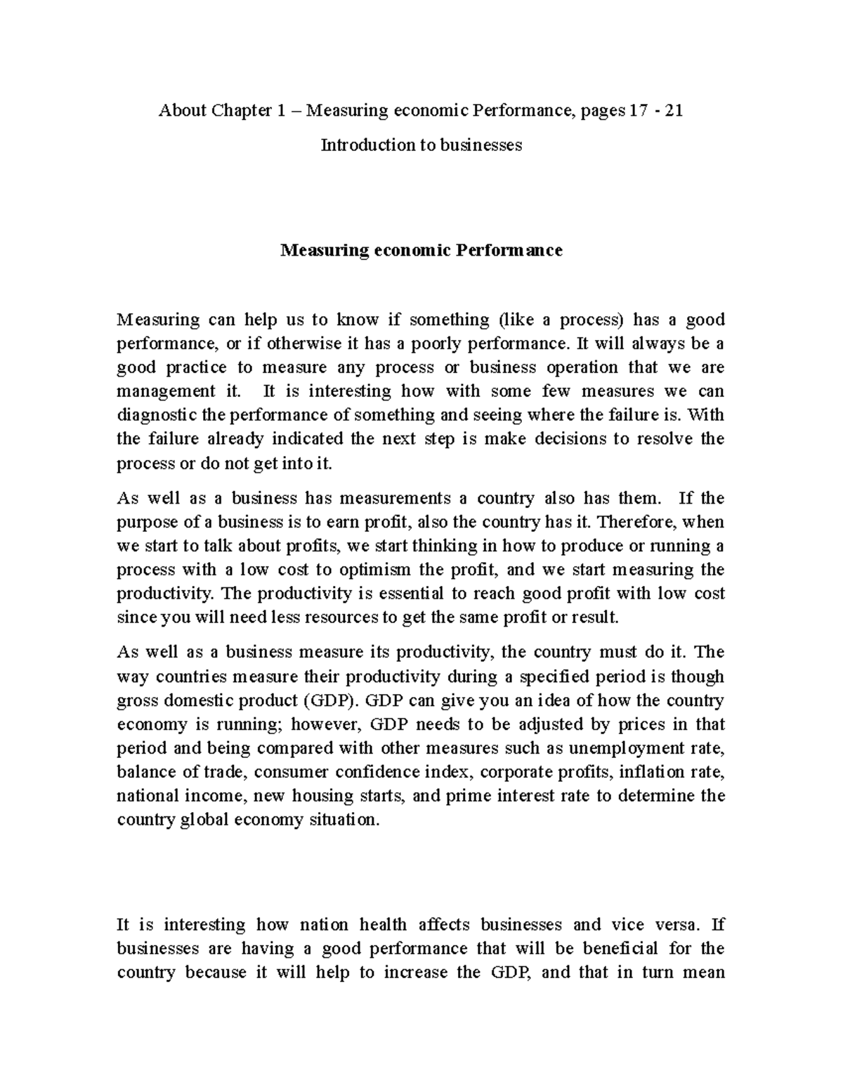Measuring economic Performance and Factors affecting ethical behavior ...