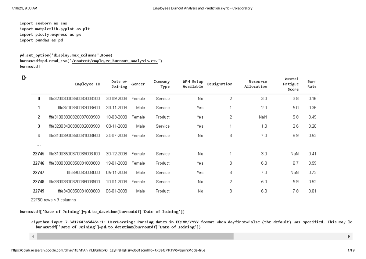 Employees Burnout Analysis and Prediction.ipynb - Colaboratory - import seaborn as sns import ...