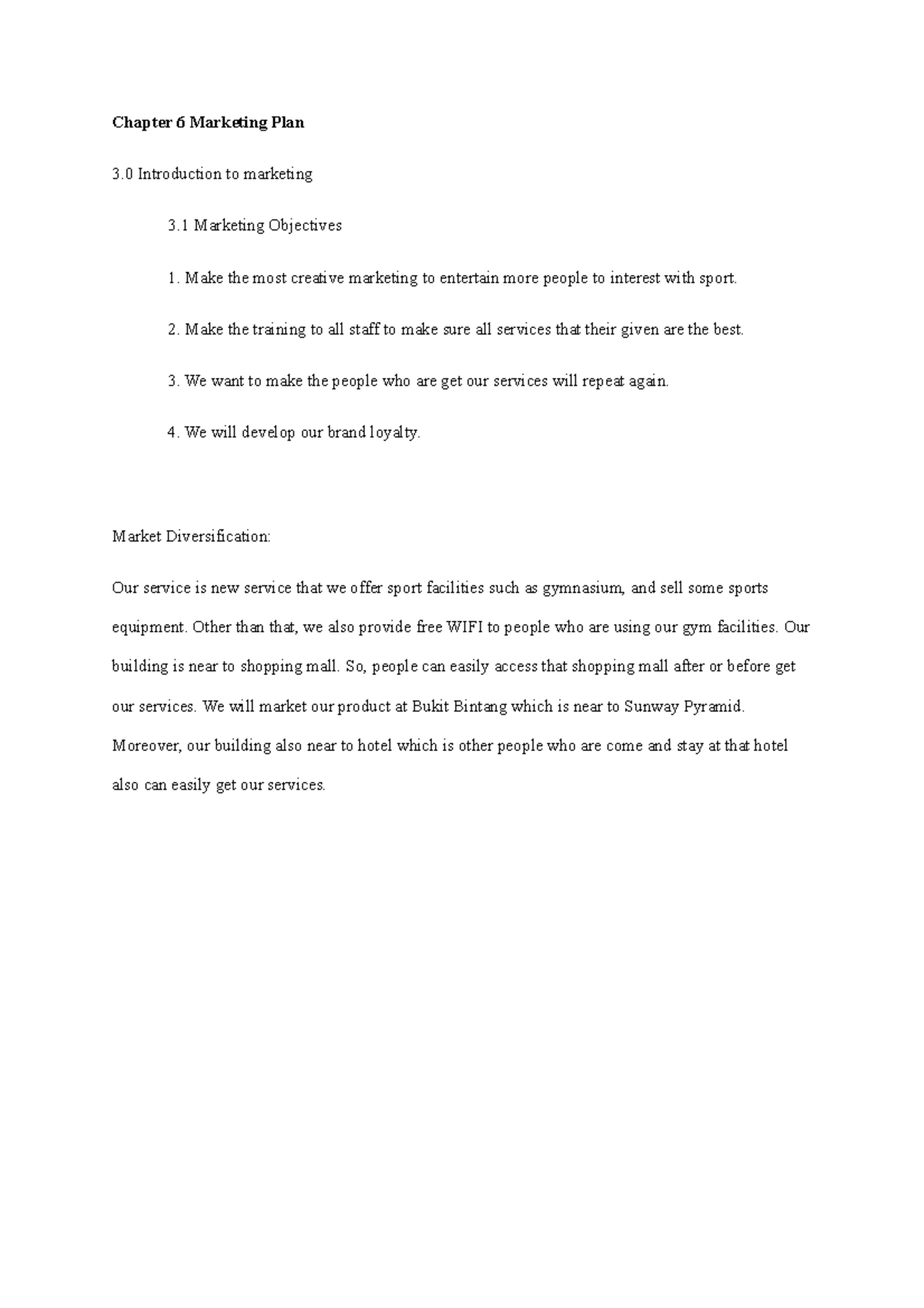 Ent business plan - help - Chapter 6 Marketing Plan 3 Introduction to ...