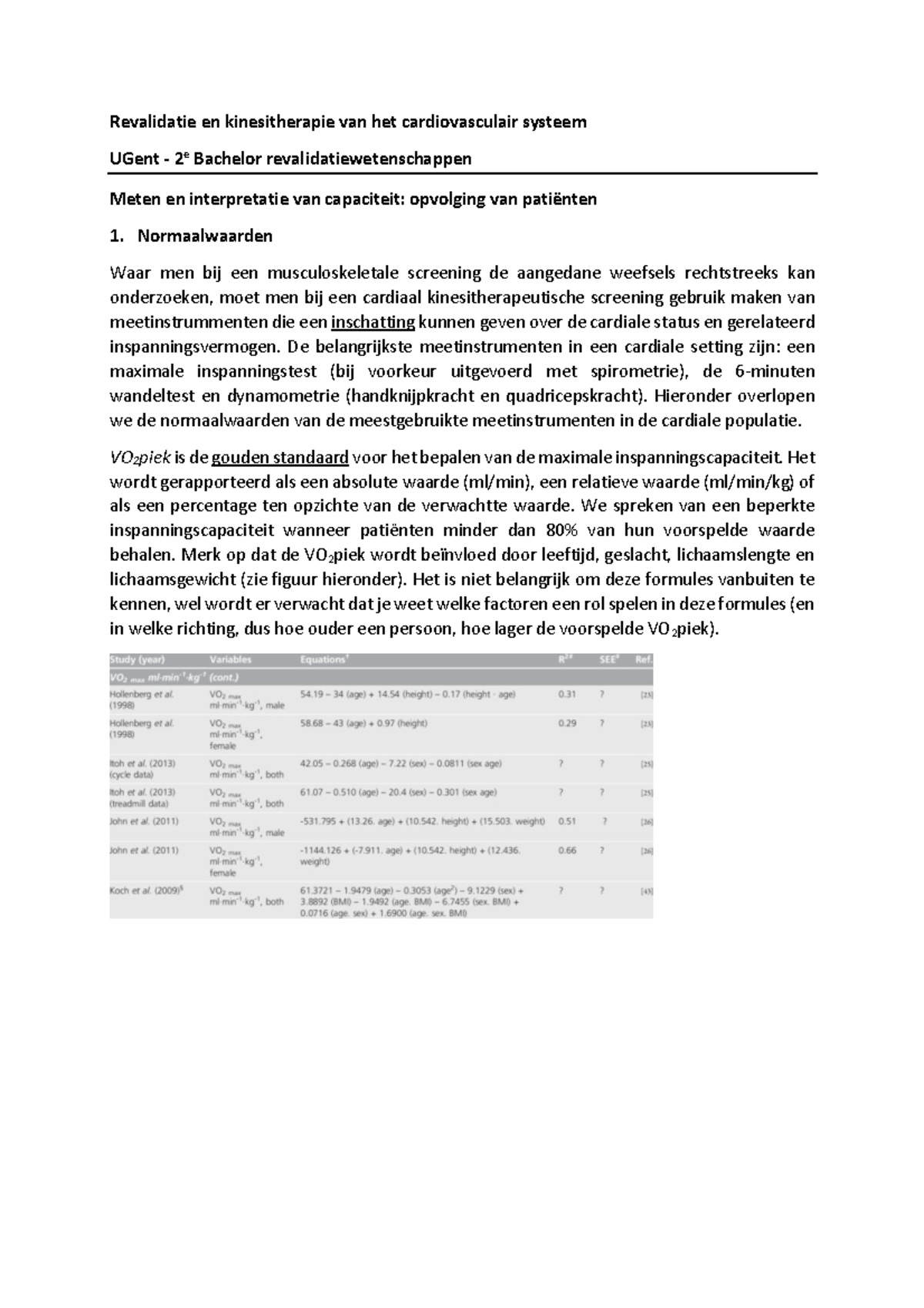 Meten en interpretatie van capaciteit - Revalidatie en kinesitherapie ...