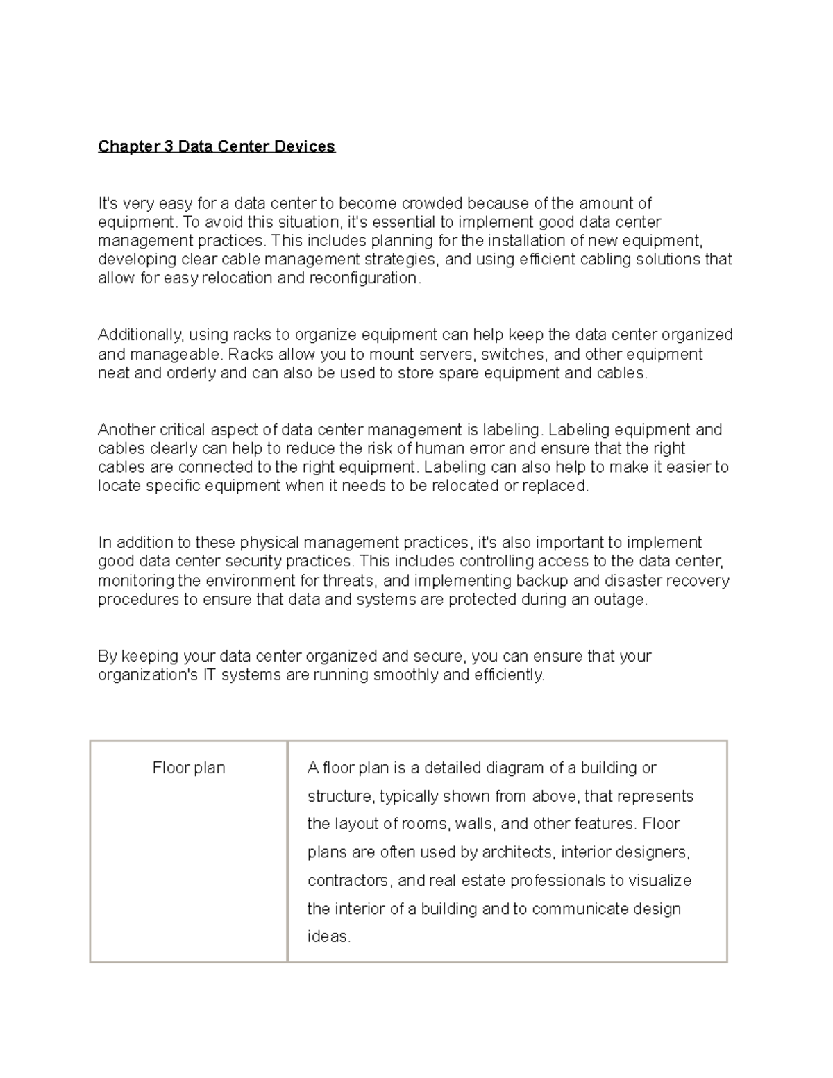 Chapter 3 Data Center Devices - Chapter 3 Data Center Devices It's very ...