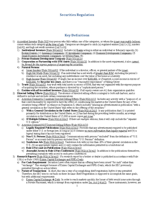 Sec Reg Outline-3 - Lecture notes all - Securities Regulation Outline I ...