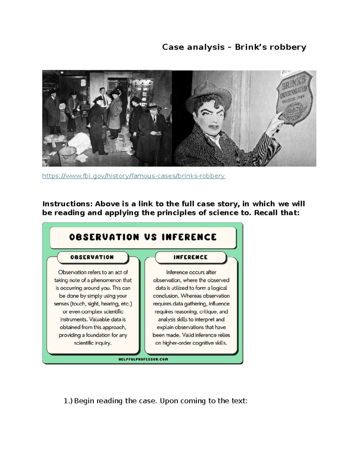 Case analysis lindbergh - Case analysis – Brink’s robbery fbi/history ...