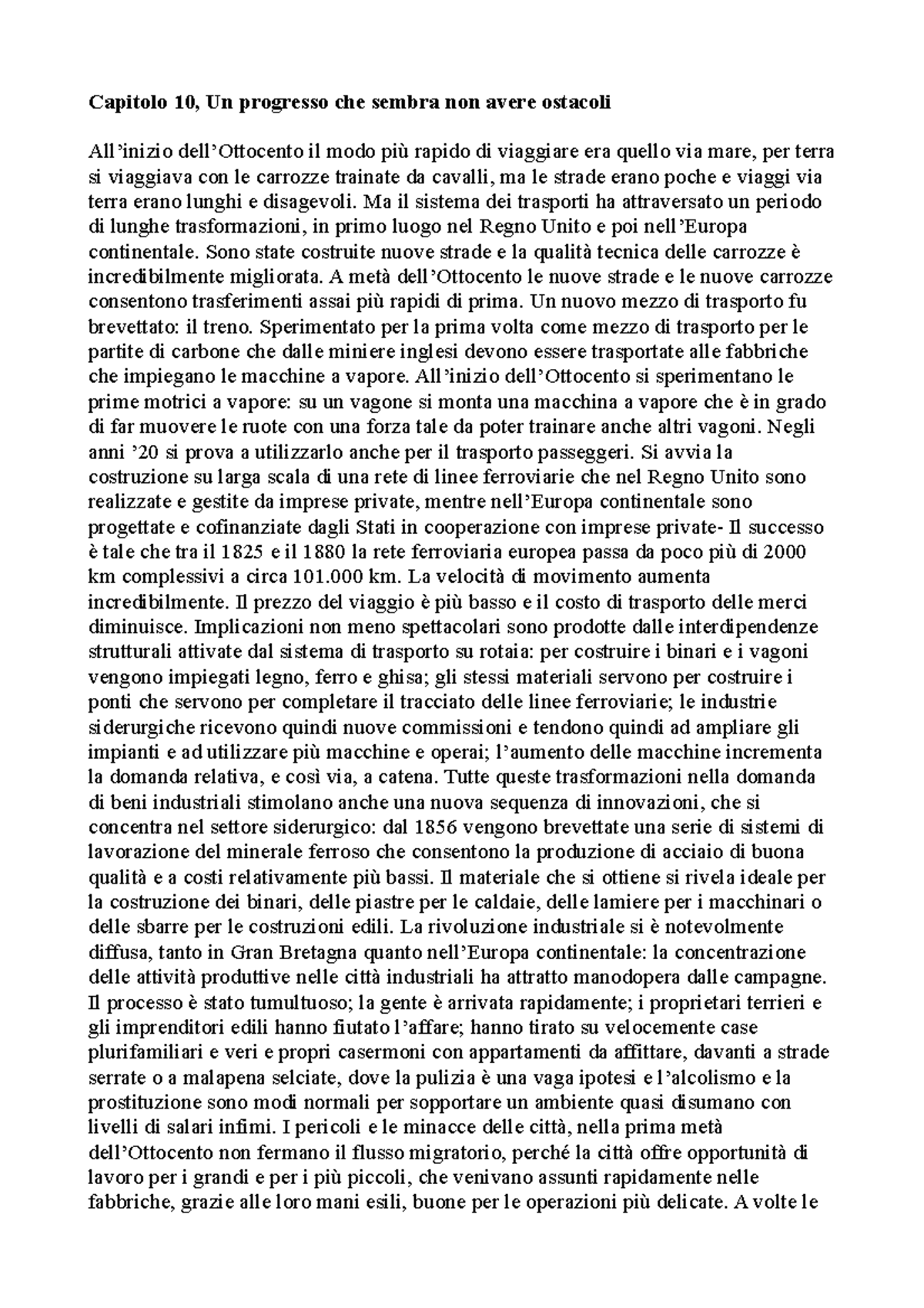 Capitoli storia contemporanea - Capitolo 10, Un progresso che sembra ...