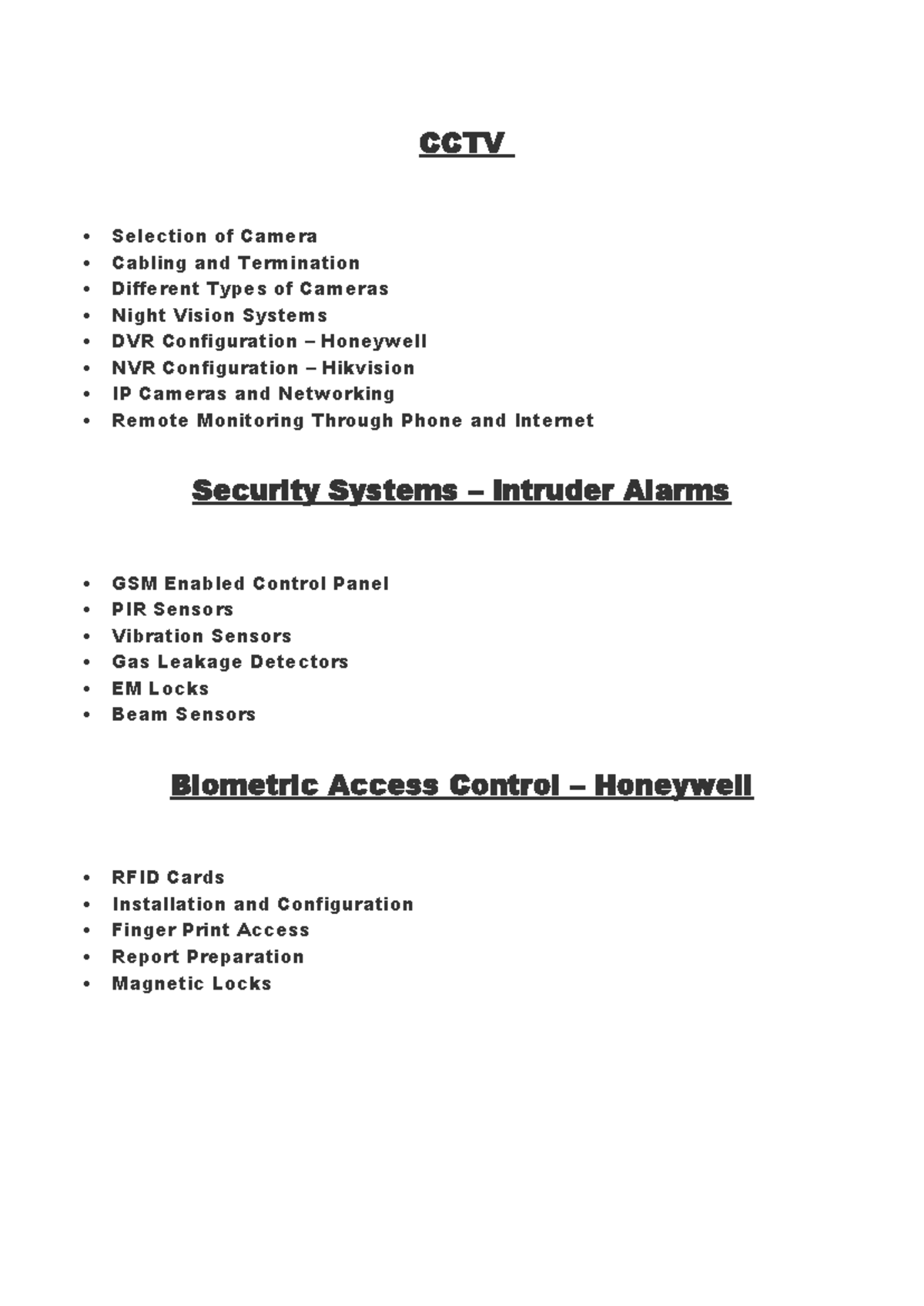 CCTV - CCTV Selection of Camera Cabling and Termination Different Types ...