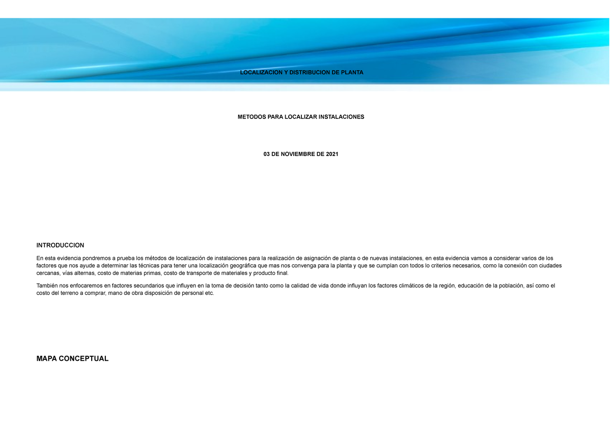 Metodos PARA Localizar Instalaciones - Localizacion y distribucion de ... Metodos PARA Localizar Instalaciones - Localizacion y distribucion de ...