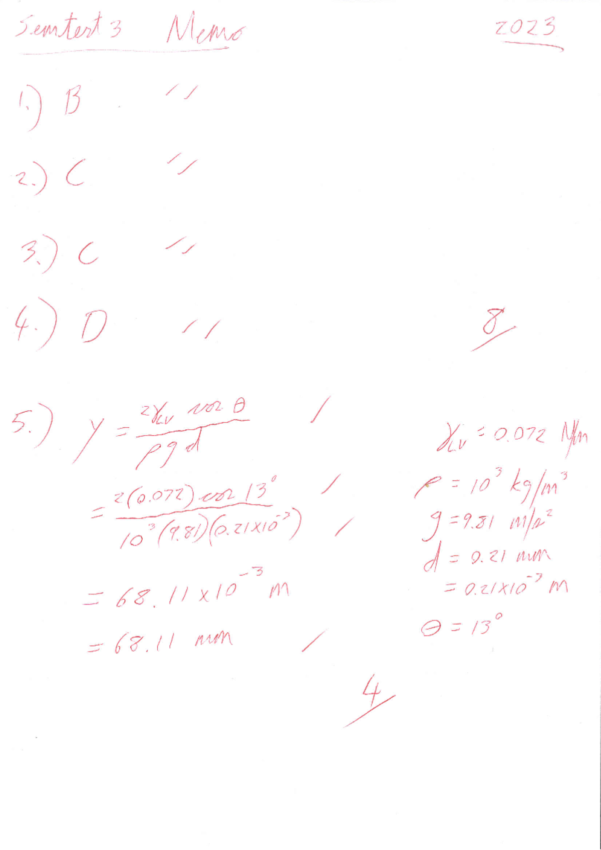 PHYS1512 Sem3 Memo 2023 - Studocu