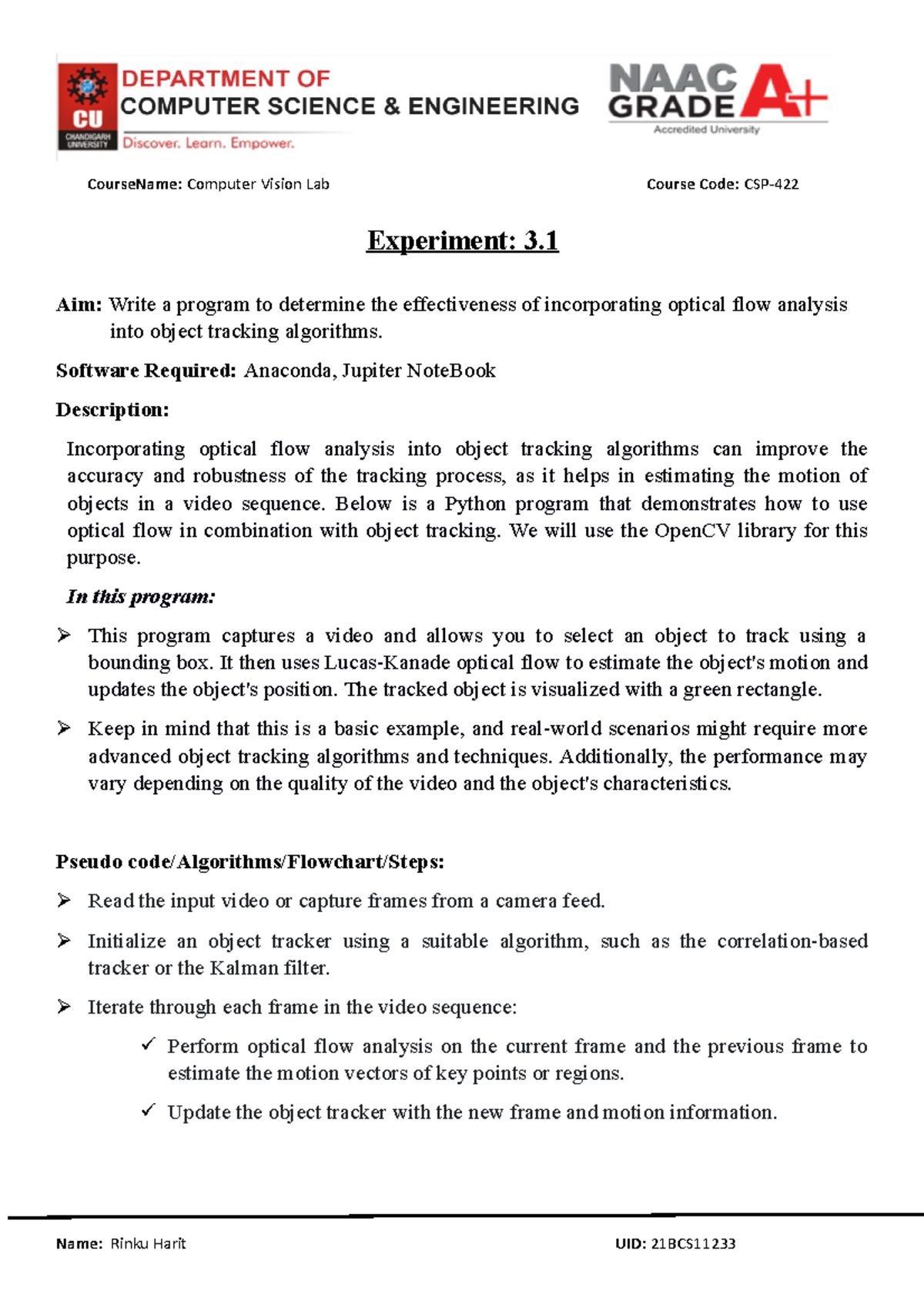 Experiment-8 - Experiment: 3. Aim: Write a program to determine the ...