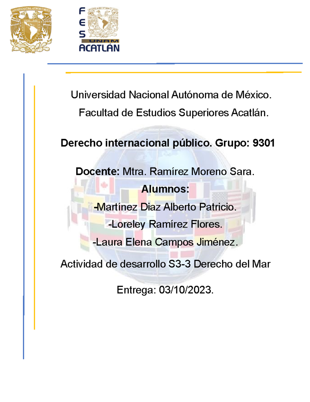 Campos l dip u3 03octubre - Universidad Nacional Autónoma de México. Facultad de Estudios ...