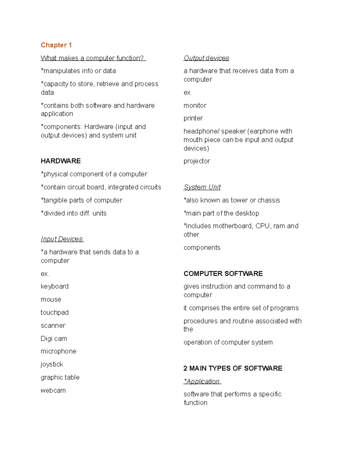 Chapter 1 Reviewer MST - Chapter 1 What makes a computer function ...