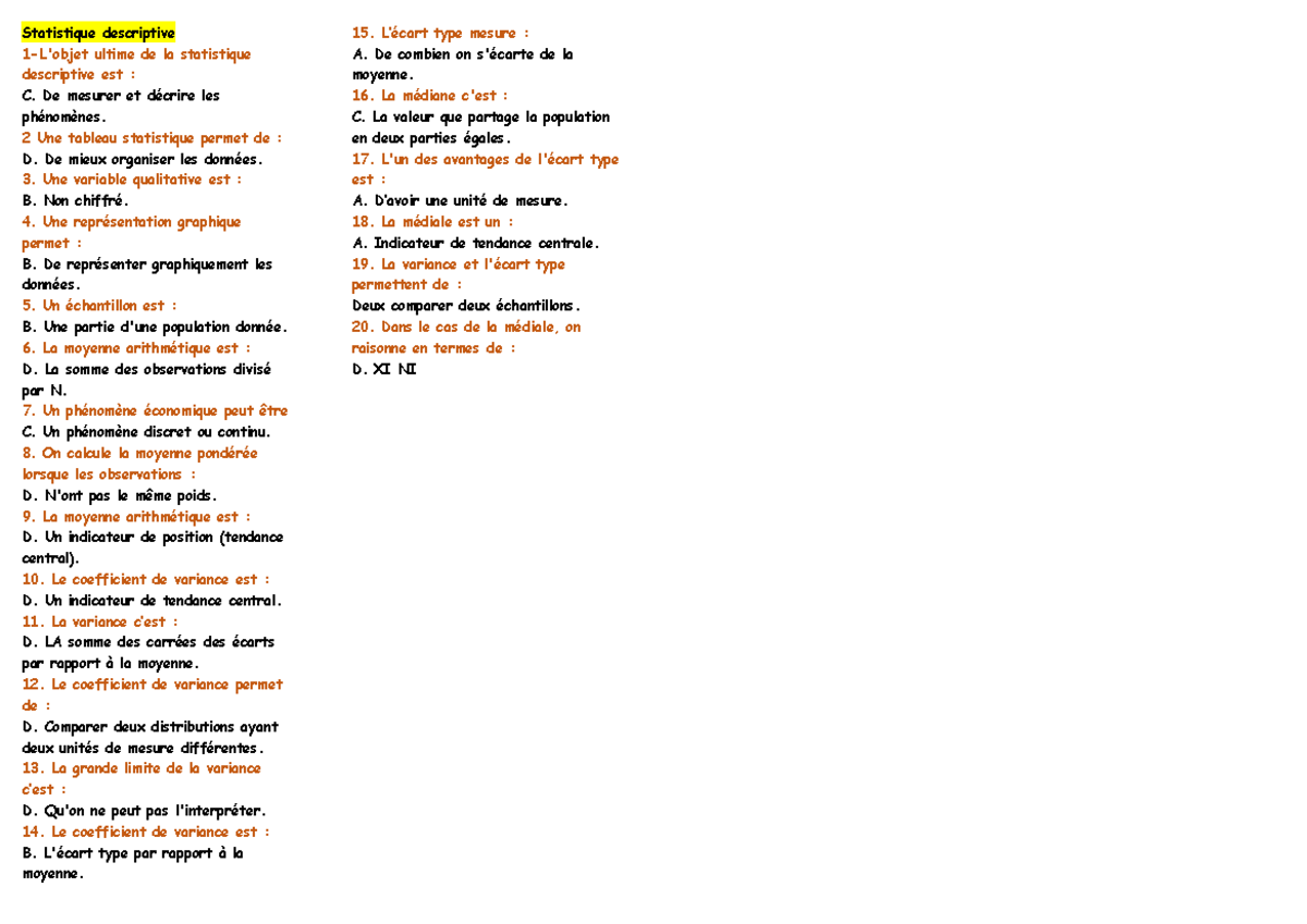 Statistique descriptive - Statistique descriptive 1-L'objet ultime de ...