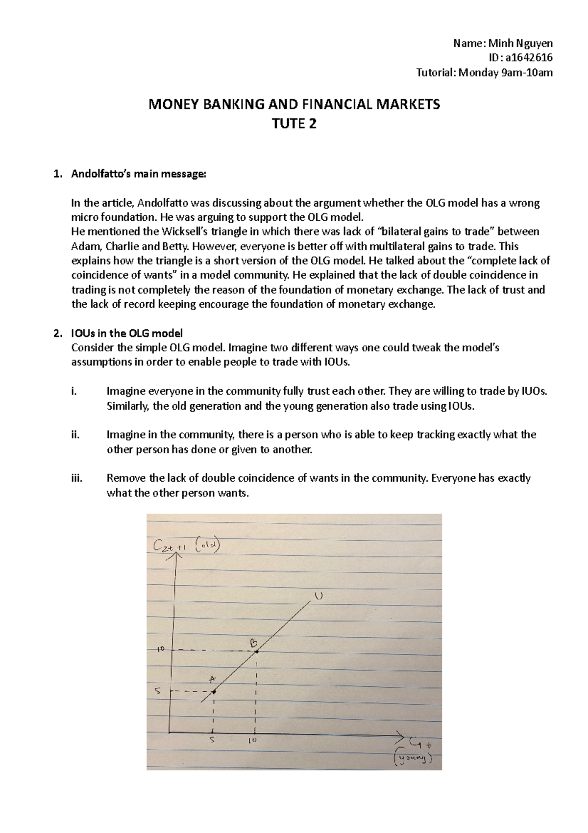 Tute 2 - tutorial - Name: Minh Nguyen ID: a Tutorial: Monday 9am-10am ...