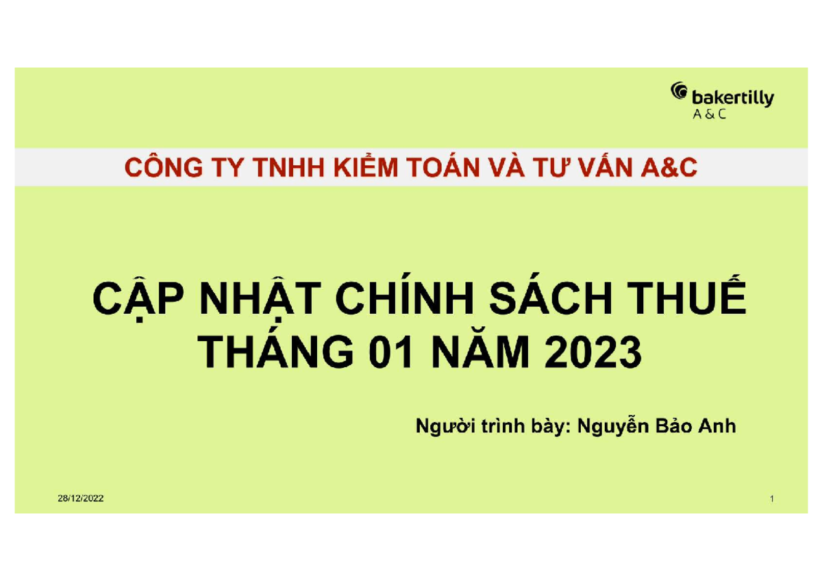 Cap nhat thue ktv 20230104 gui dao tao - Kế toán thuế - Studocu
