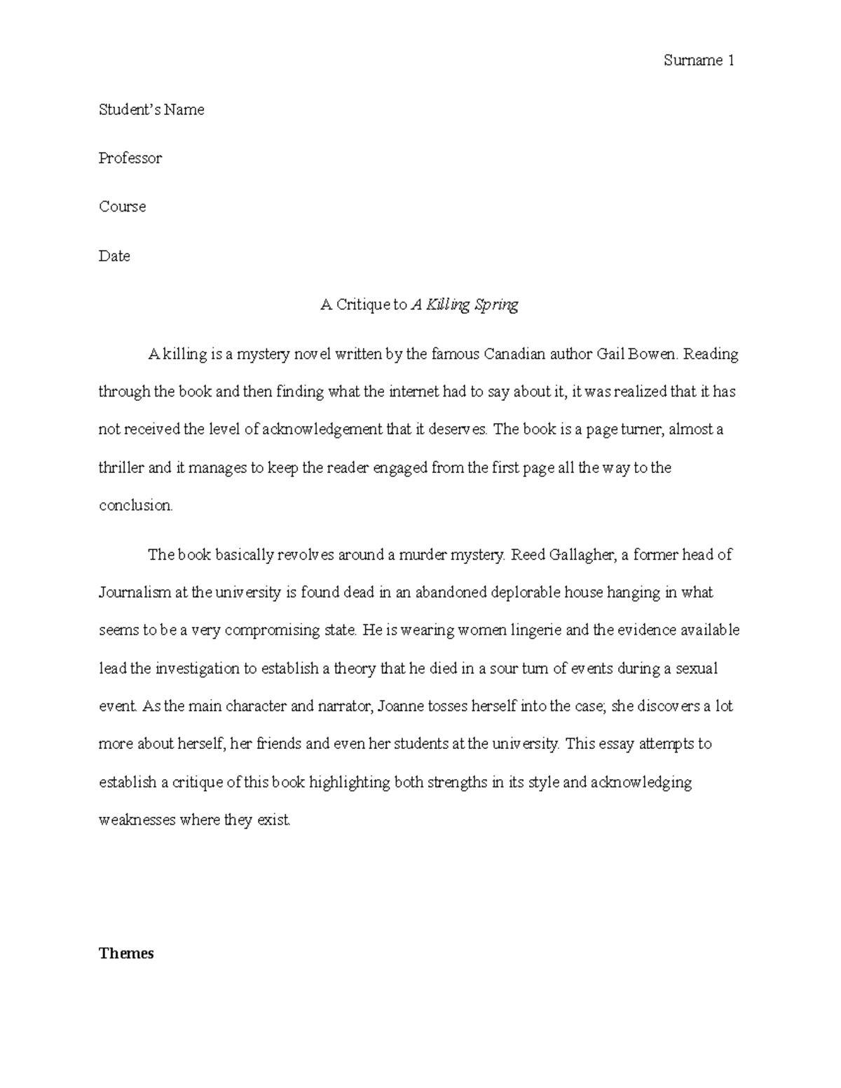 A Killing Spring - Reading through the book and then finding what the ...