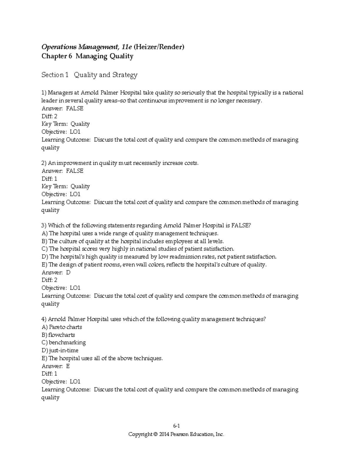 425302357-Chapter-6 - Test Bank - Operations Management, 11e (Heizer ...