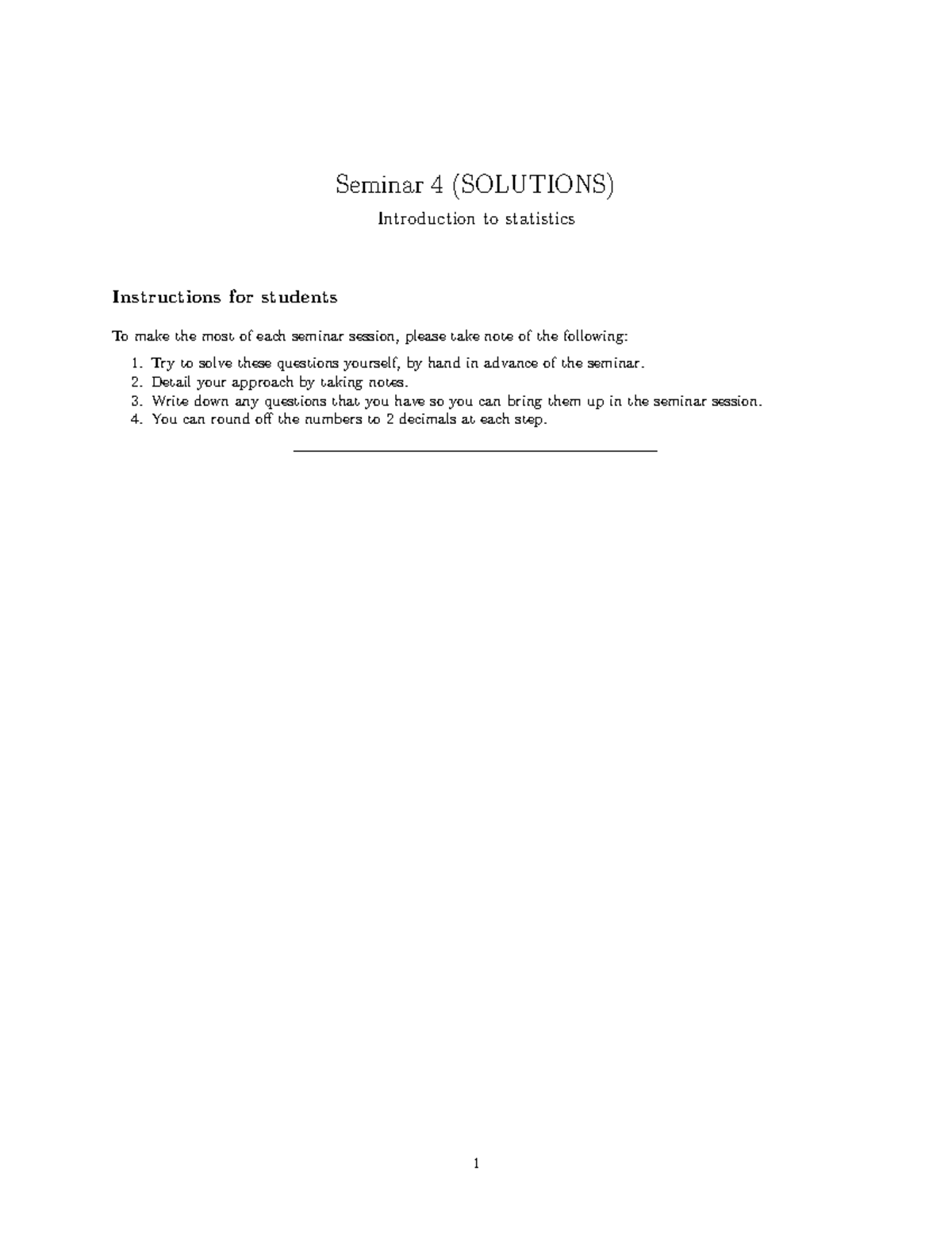 Intro to stats test material 4 solutions - Seminar 4 (SOLUTIONS ...