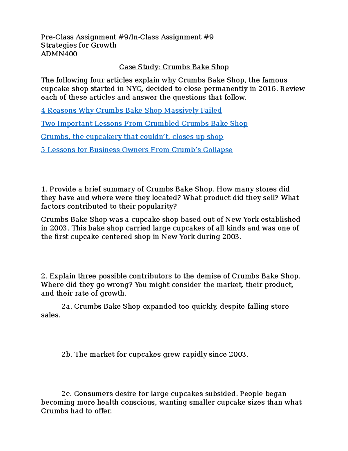 Pre-Class Assignment #9 In-Class Assignment #9 - Review each of these articles and answer the ...