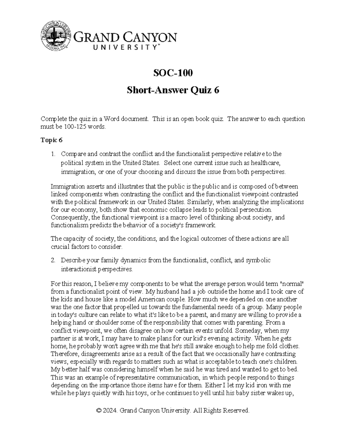 SOC-100.Short-Answer Quiz 6 michelle kirkland - SOC- Short-Answer Quiz ...