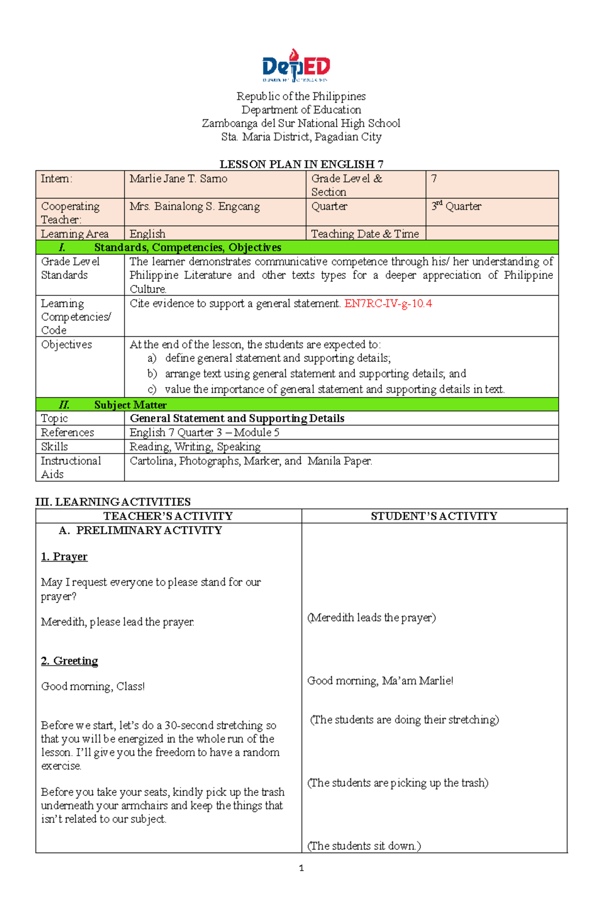 Basisdocx - Republic of the Philippines Department of Education ...