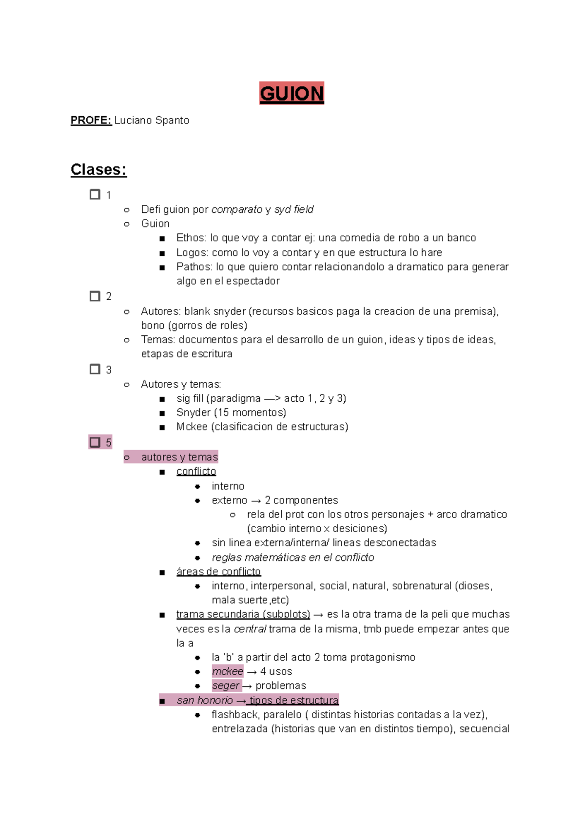 Carpeta Guion 2024 - Resumen - GUION PROFE: Luciano Spanto Clases: 1 ...