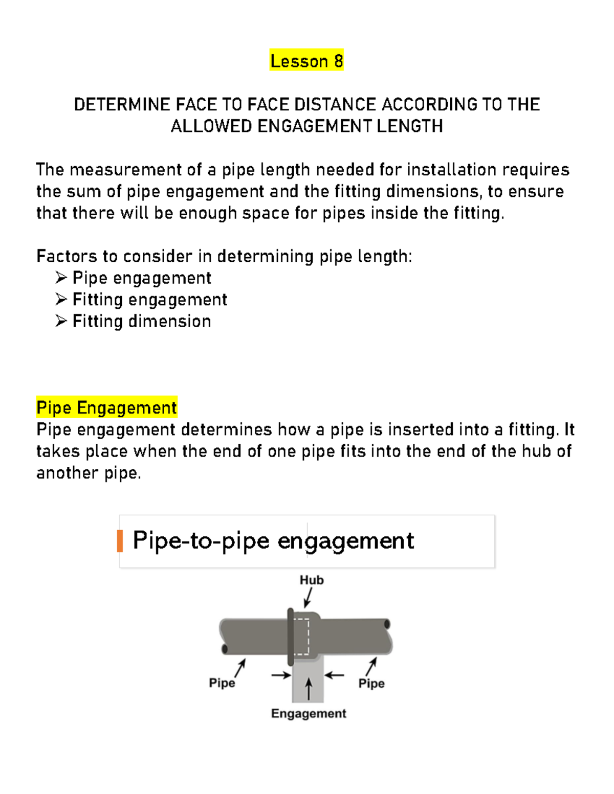 DETERMINE FACE TO FACE DISTANCE ACCORDING TO THE ALLOWED ENGAGEMENT ...