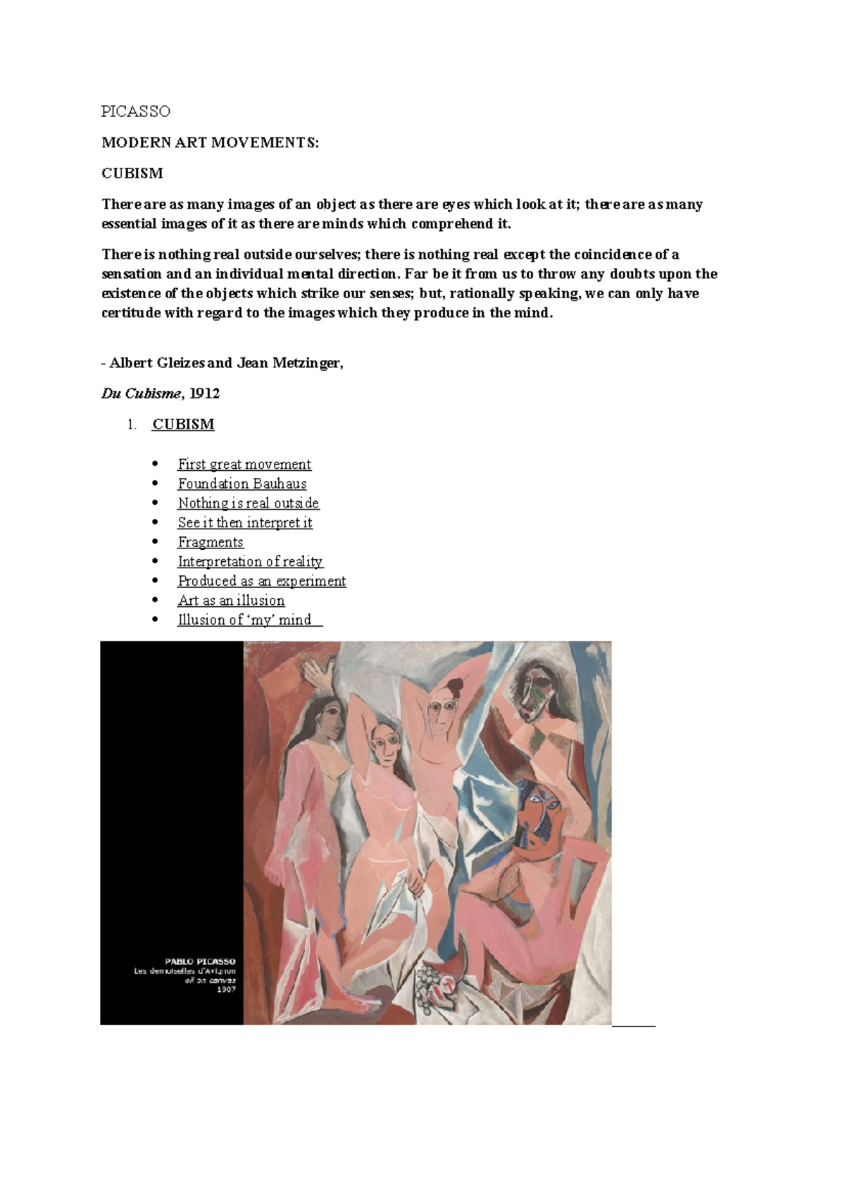 Picasso - PICASSO MODERN ART MOVEMENTS: CUBISM There are as many images ...