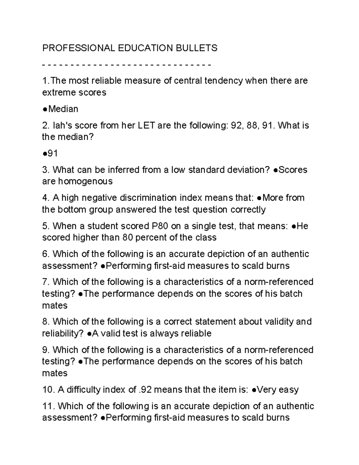 Professional Education Bullets - PROFESSIONAL EDUCATION BULLETS - 1 ...