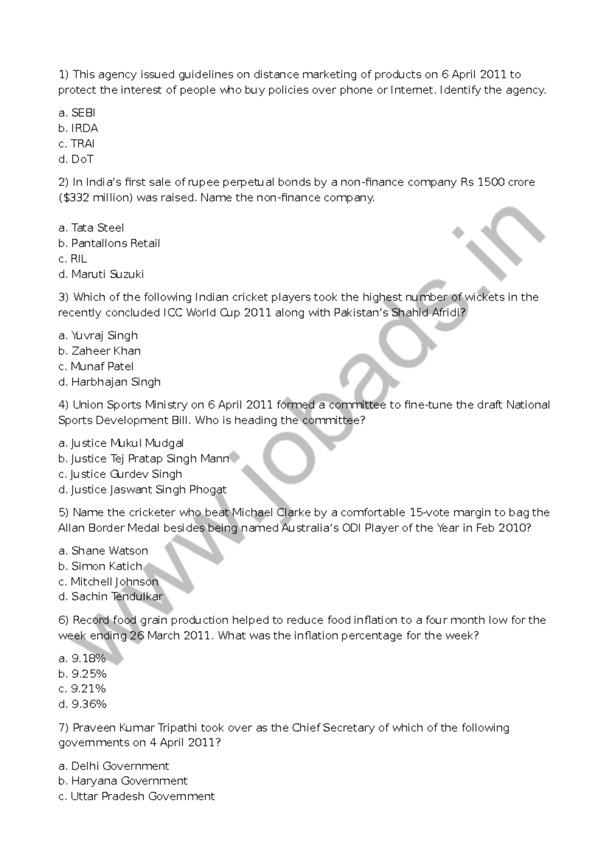 General Awareness - Building engineering aptitude questions - This ...