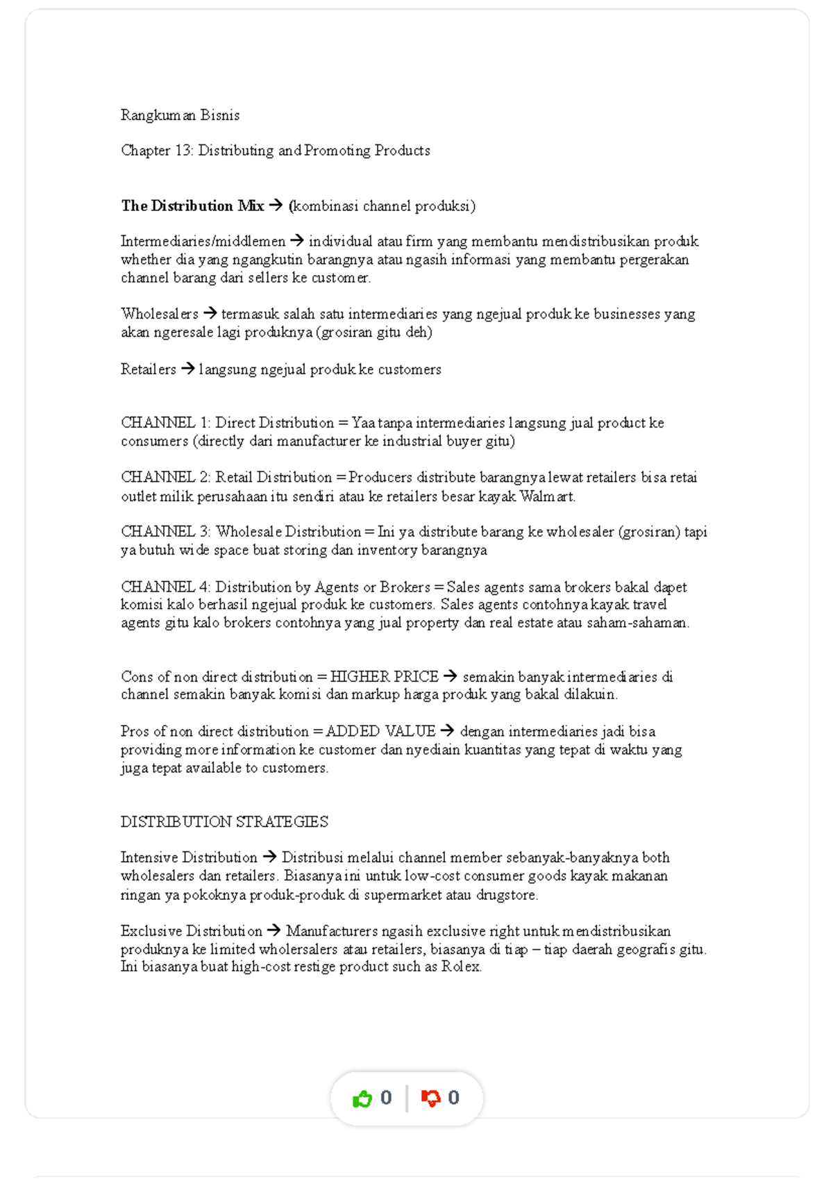 Summary-business-essentials-chap-13 compress - Rangkuman Bisnis Chapter 13: Distributing and ...