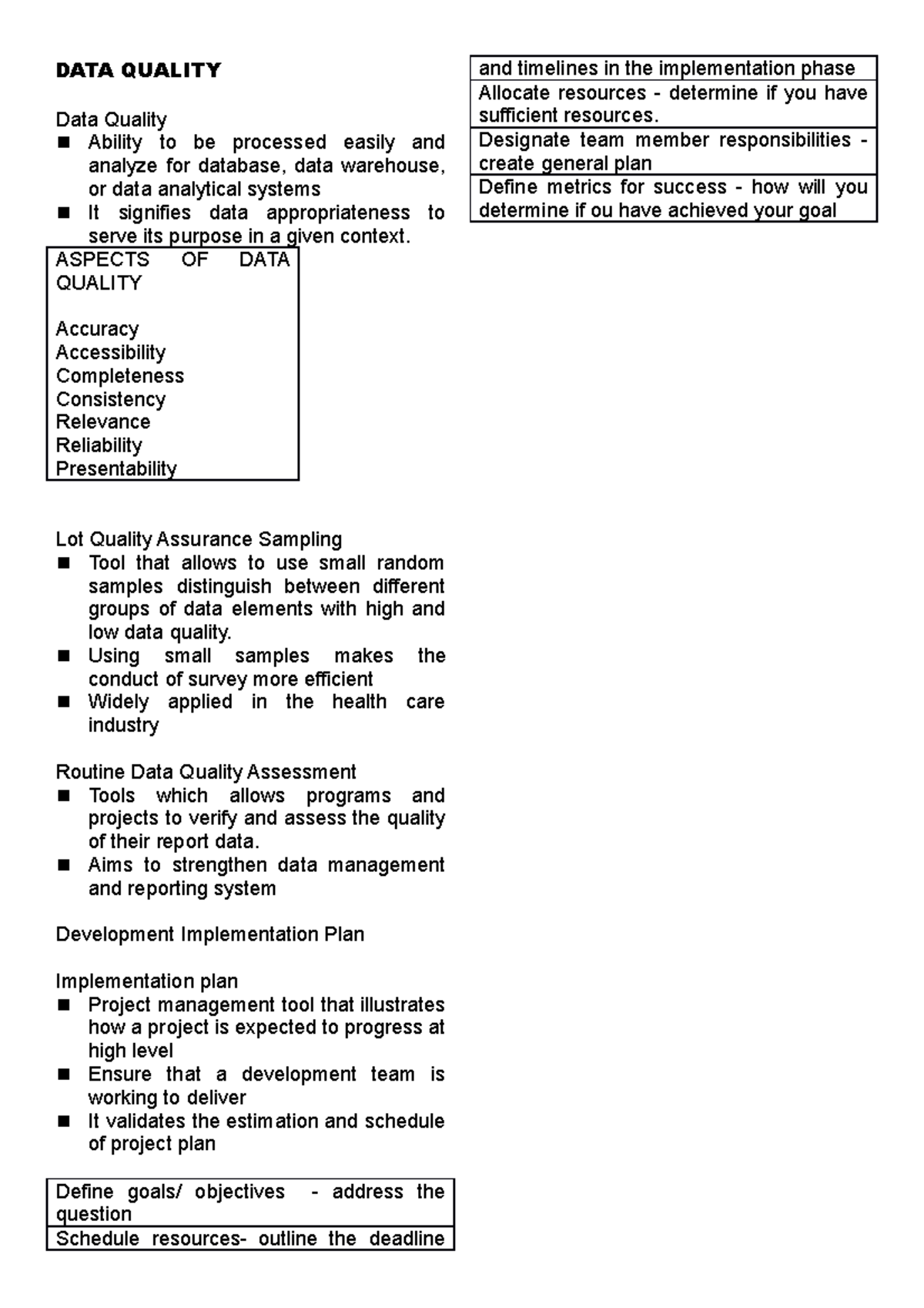 DATA Quality - nd bk - DATA QUALITY Data Quality Ability to be ...