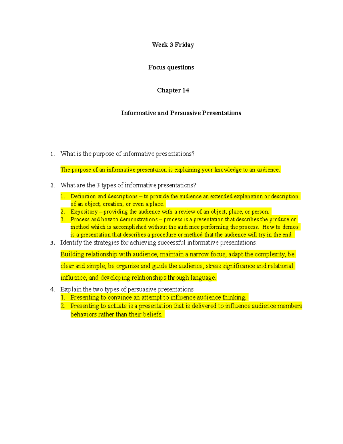 Week 3 Friday - Textbook questions and answers - Week 3 Friday Focus ...