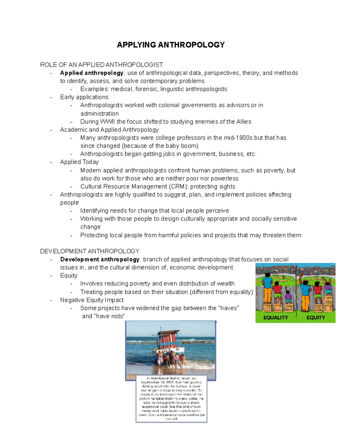 Applied Anthropology Notes - APPLYING ANTHROPOLOGY ROLE OF AN APPLIED ...