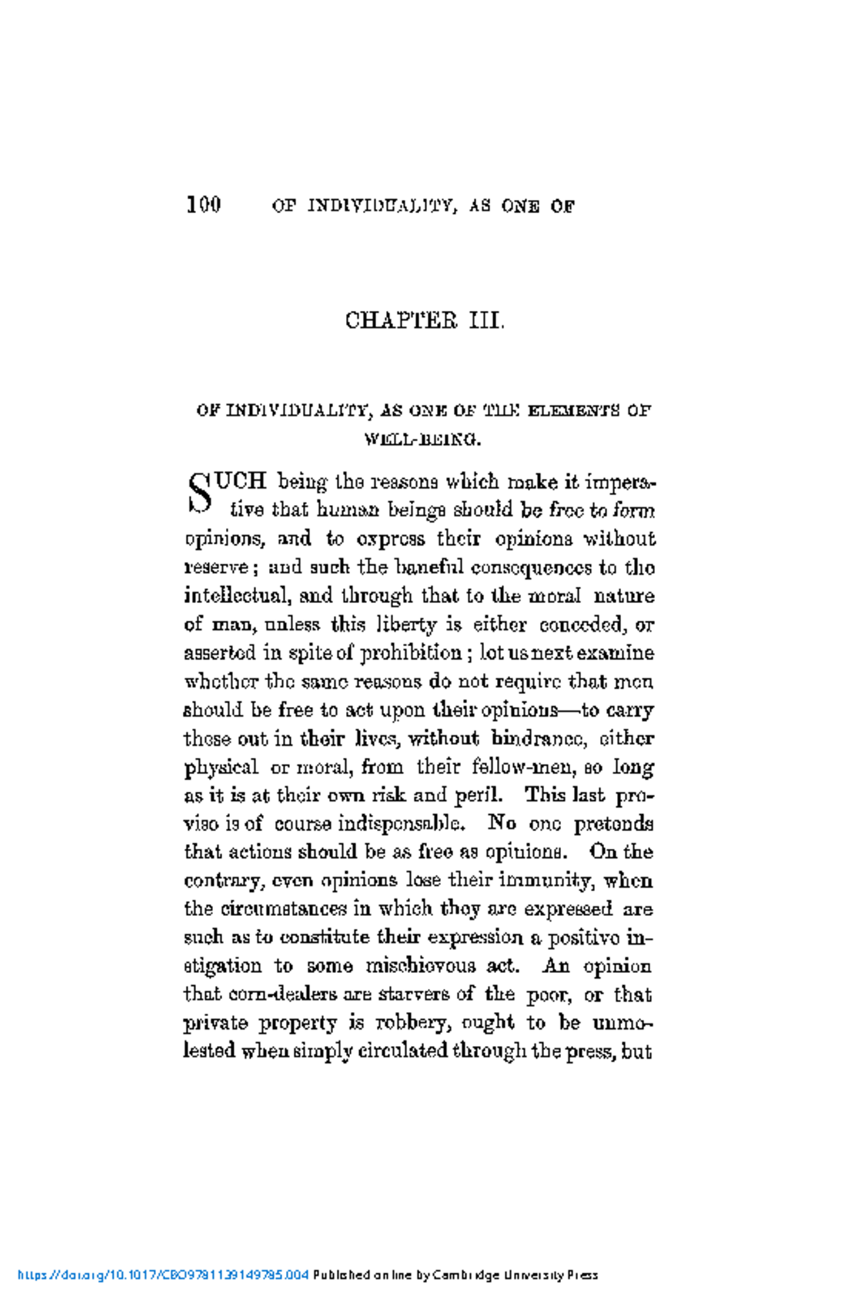 Of individuality as one of the elements of well being - 100 OP ...