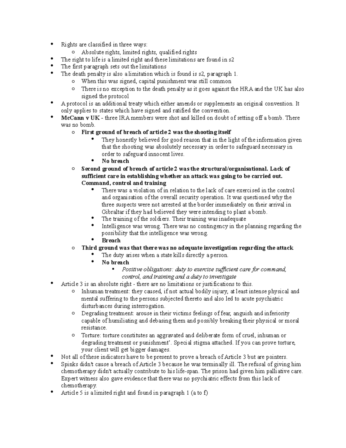 PL2 Week 7 Notes - Rights are classified in three ways: o Absolute ...