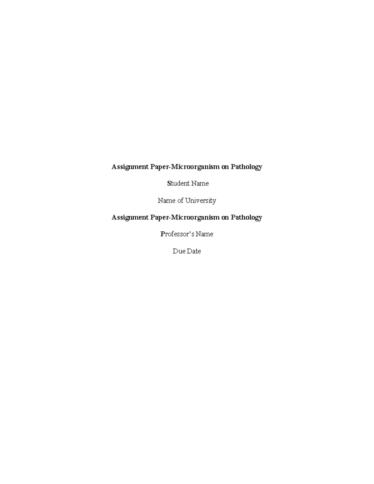 Assignment Paper-Microorganism on Pathology - Rhinoviruses are single ...